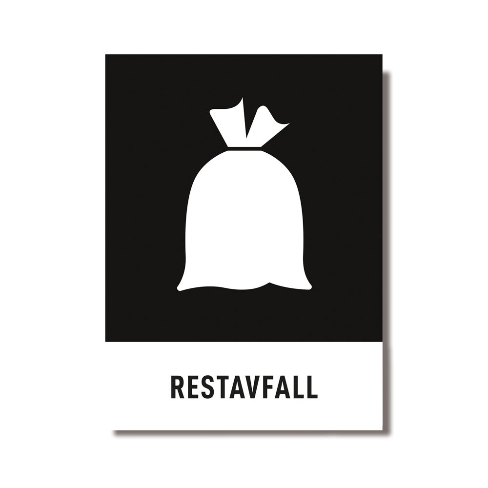Återvinningsdekal Restavfall – 140x190 mm, 3st/fp. | Köp online ...