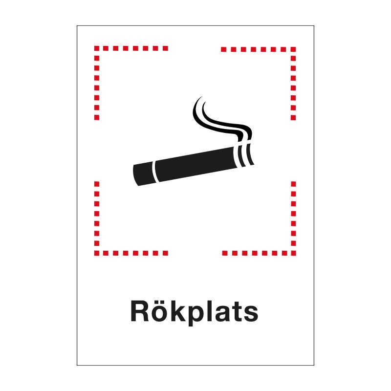 Informationsskylt Rökplats – 148x210 mm, A5 Aluminium | Köp online ...